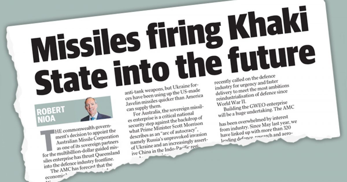 Missile enterprise a shot in the arm for Khaki State - NIOA